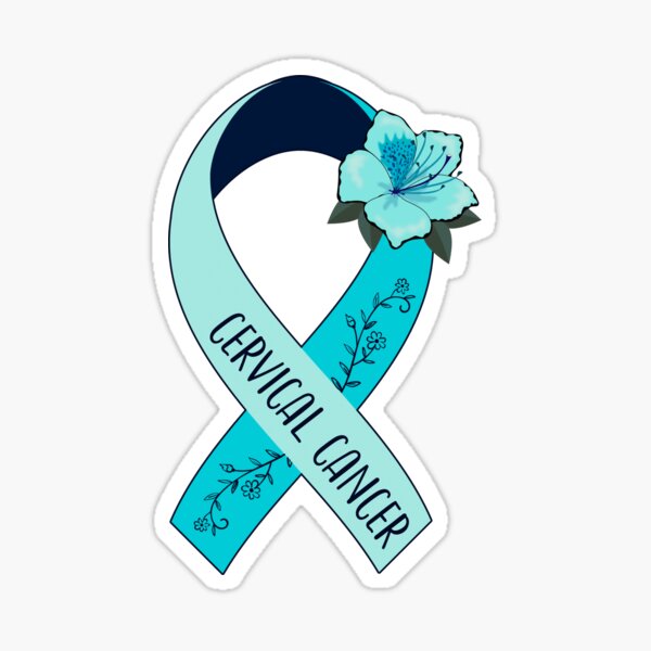 "Cervical Cancer Awareness, Cervical Cancer Ribbon" Sticker for Sale by ...