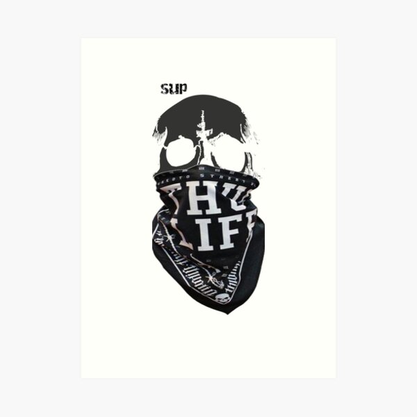 "gangsta thug life skull, silhouette" Art Print by bestvest | Redbubble