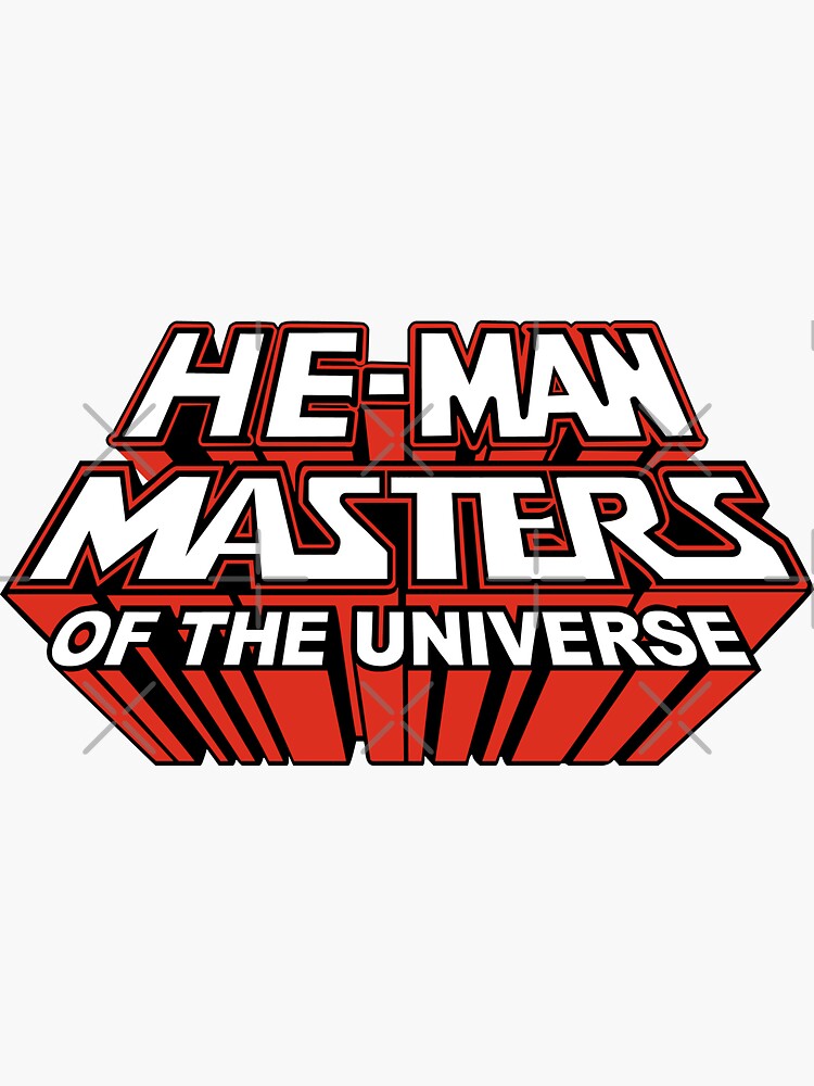 "He Man Logo Orange and White" Sticker by Ravensclaw3 | Redbubble