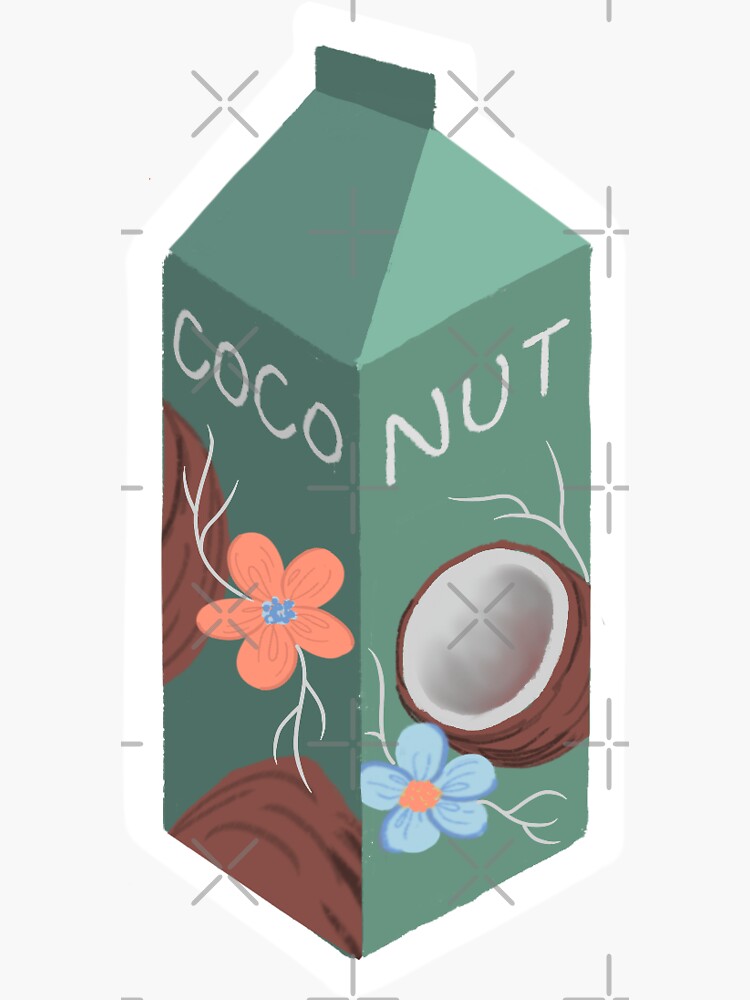 "Coconut Milk" Sticker by bujobyjoyce | Redbubble