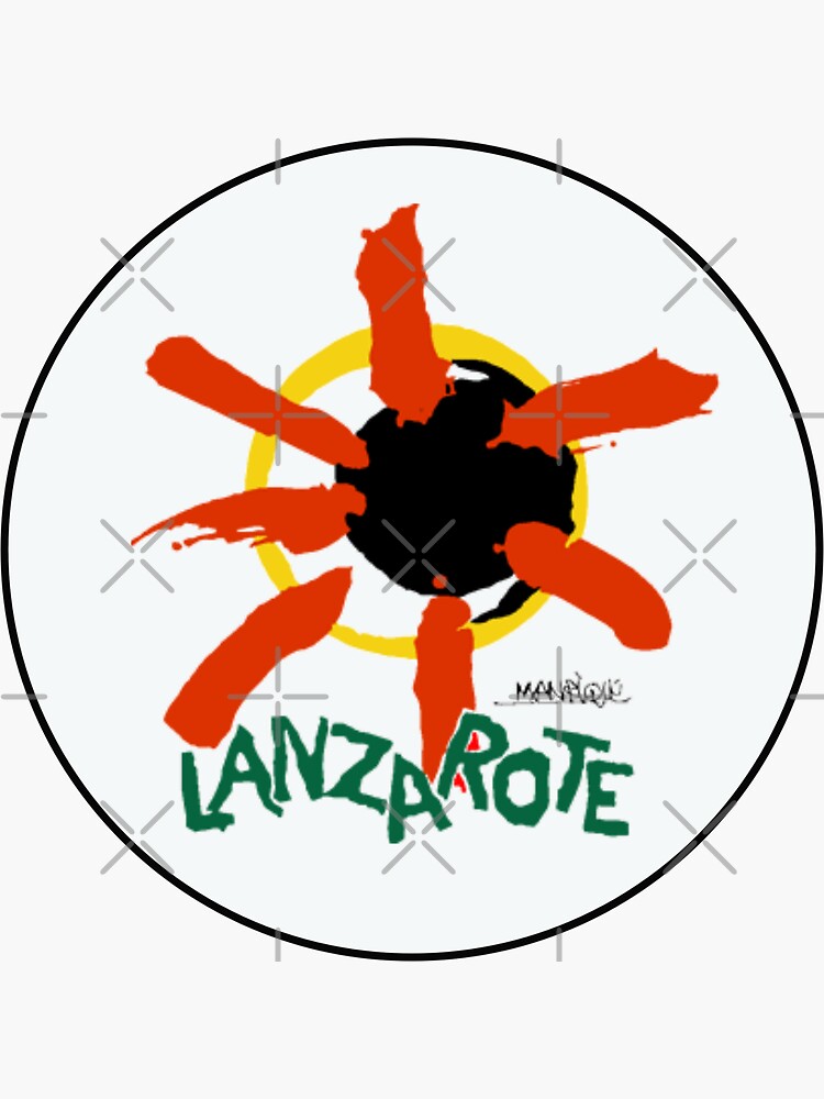 "Lanzarote Volcano Sun - blue" Sticker for Sale by SteveEveritt | Redbubble