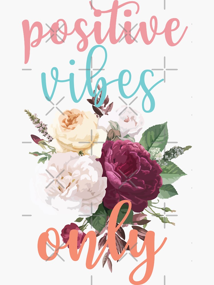 "Positive Vibes Only" Sticker by OMCreative | Redbubble
