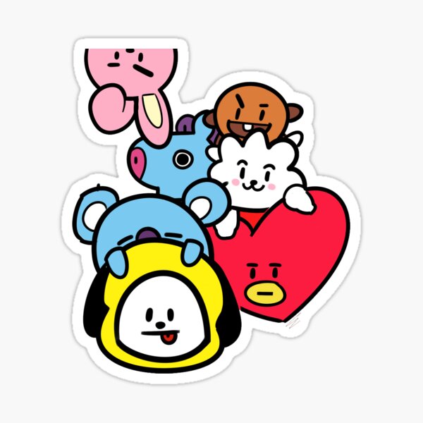 "BT21 stylized characters" Sticker for Sale by lovesbgtnn | Redbubble
