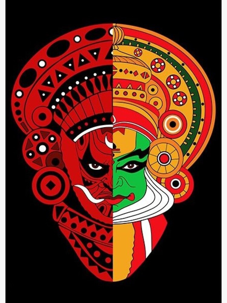 "Theyyam Kathakali fusion prints" Sticker for Sale by Sravya PK | Redbubble