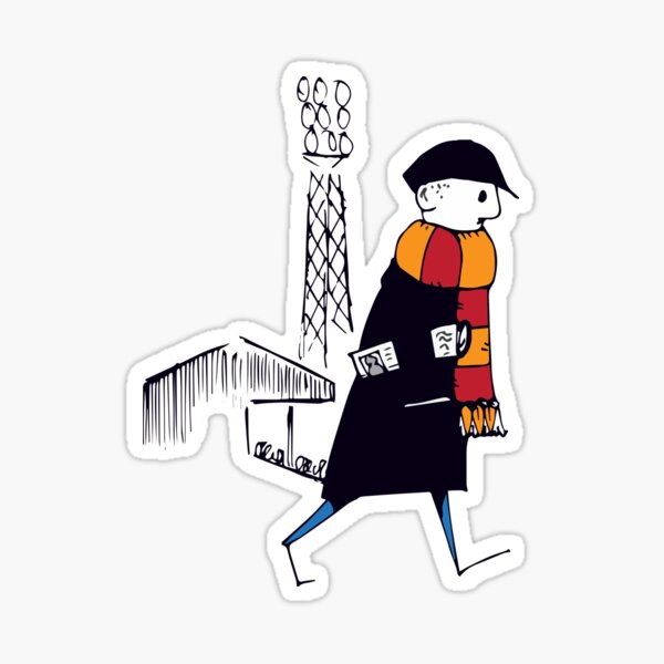 "FCF: Flat cap Fan - Orange and Red Scarf" Sticker for Sale by ...