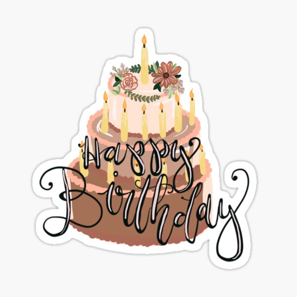 "Happy Birthday Cake" Sticker for Sale by brynn-shirley | Redbubble
