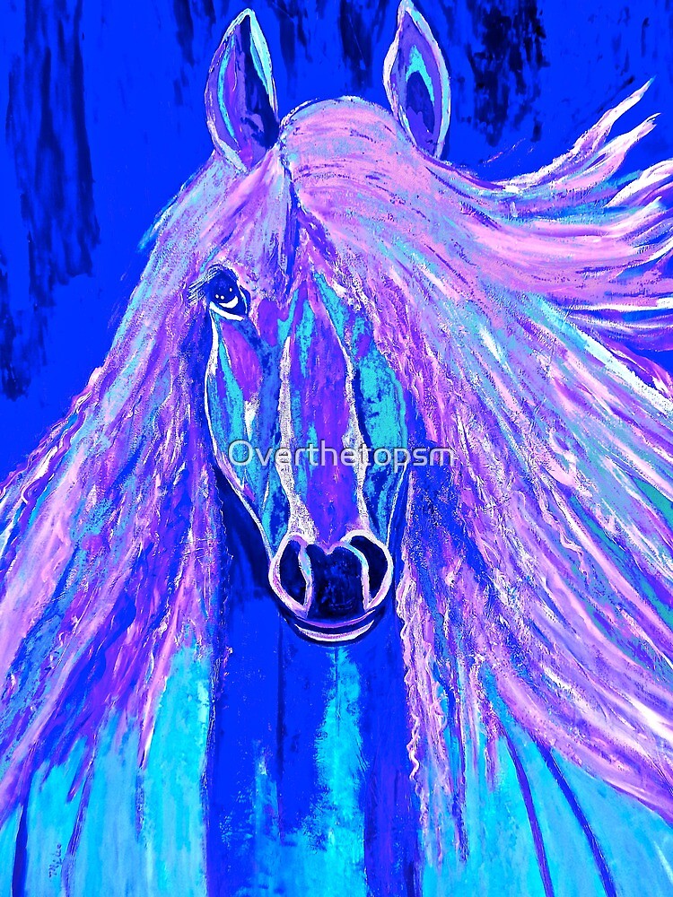 "Horse Abstract Bold Blue Beauty" by Overthetopsm | Redbubble