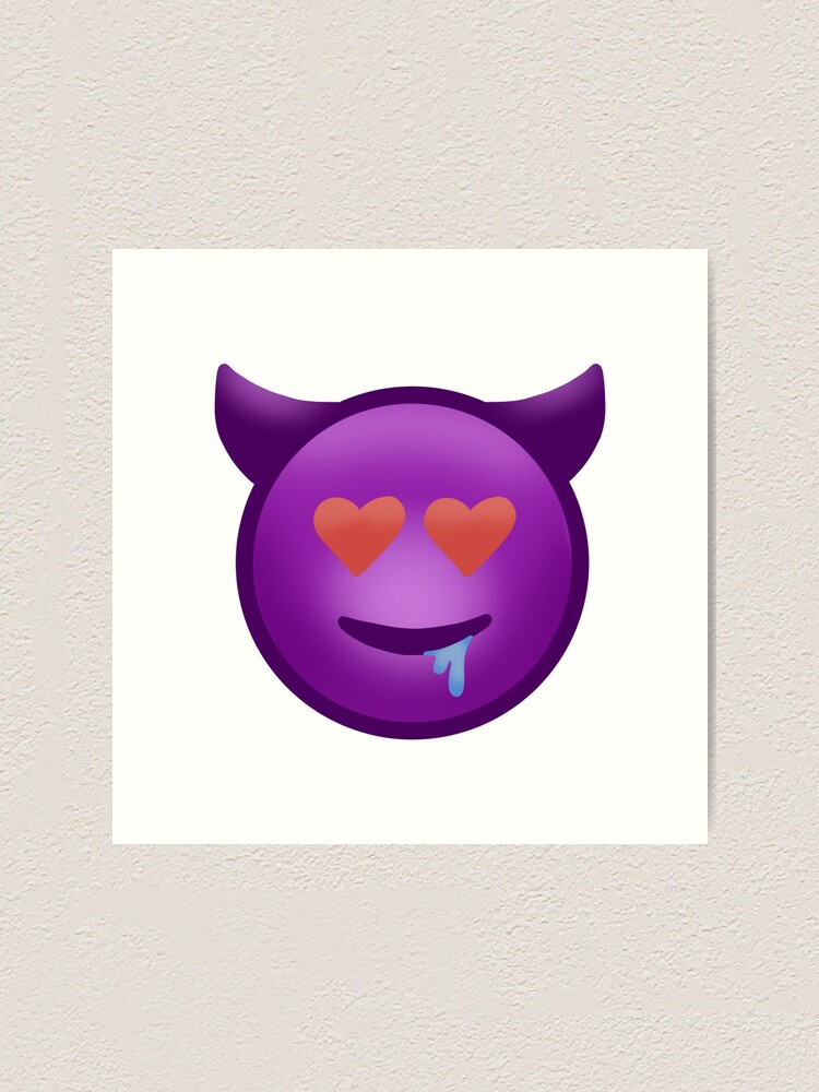"heart eyes devil emoji" Art Print for Sale by kiley-designs | Redbubble