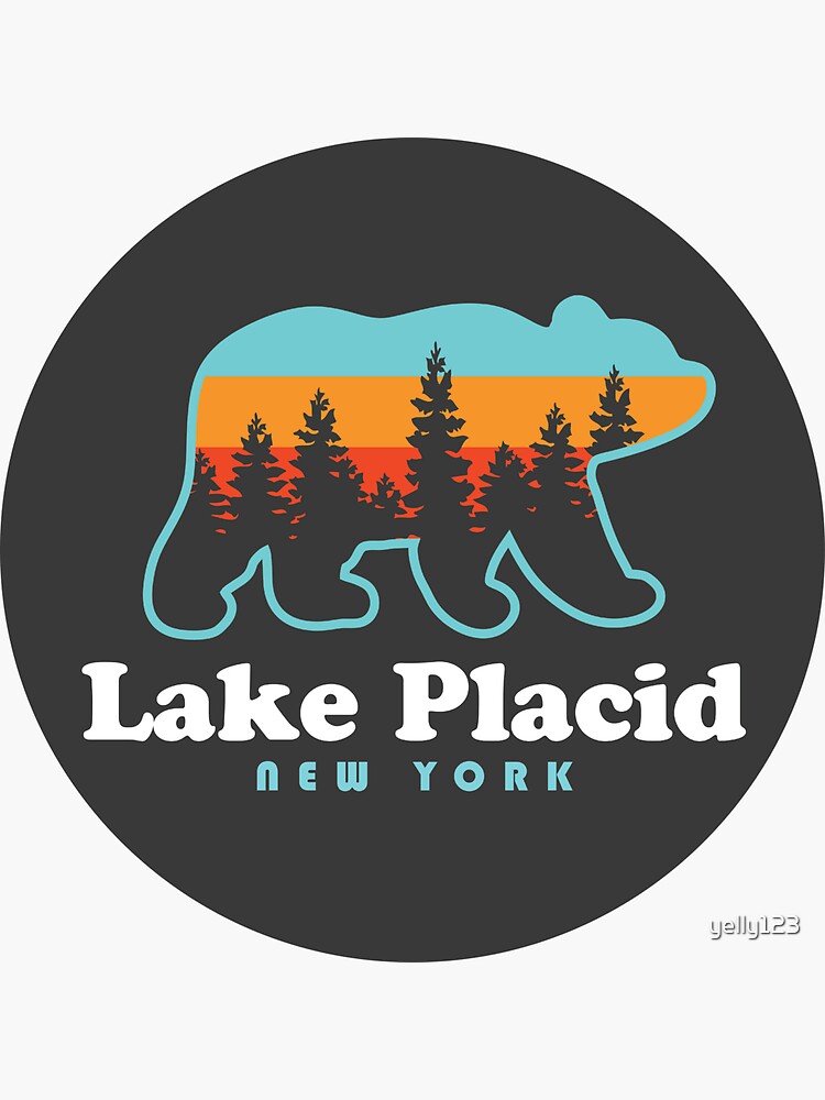 "Lake Placid NY Adirondack Mountains New York Bear" Sticker for Sale by ...