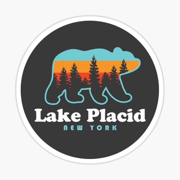 "Lake Placid NY Adirondack Mountains New York Bear" Sticker for Sale by ...