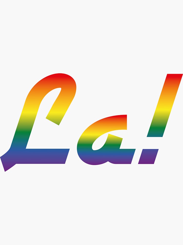 "La! Logo" Sticker for Sale by ashlibean | Redbubble