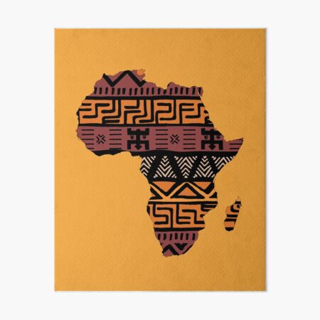 "Africa Map ~ African Pattern Yellow Background" Art Board Print for ...
