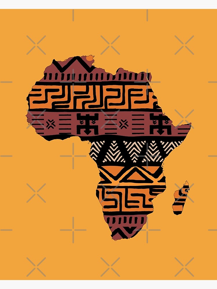 "Africa Map ~ African Pattern Yellow Background" Poster by Ikaroots ...