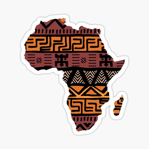 "Africa Map ~ African Pattern Yellow Background" Sticker for Sale by ...