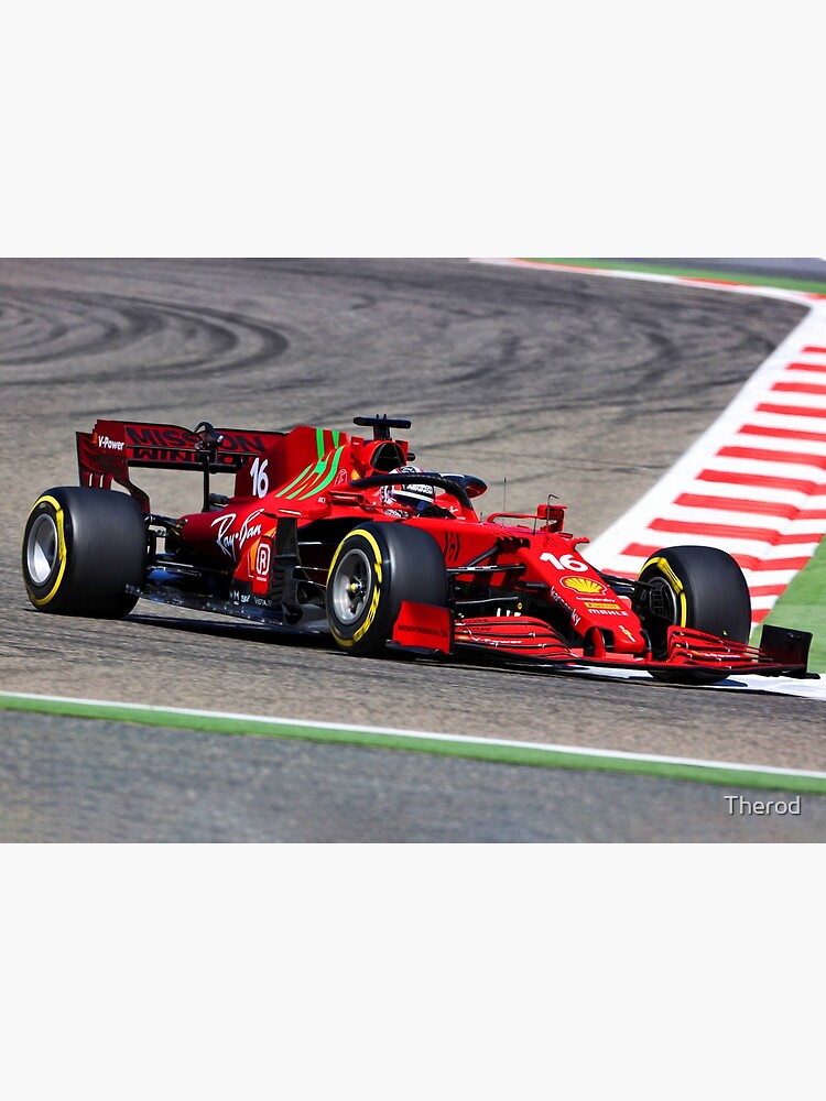 "Charles Leclerc racing his 2021 F1 car" Poster by Therod | Redbubble
