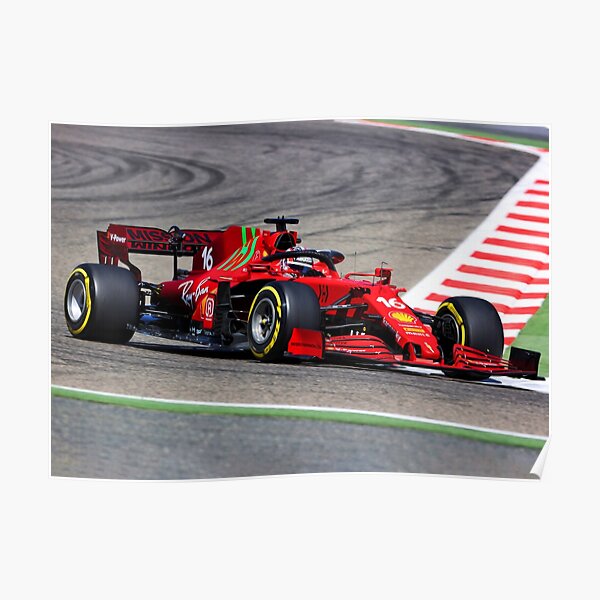 "Charles Leclerc racing his 2021 F1 car" Poster by Therod | Redbubble