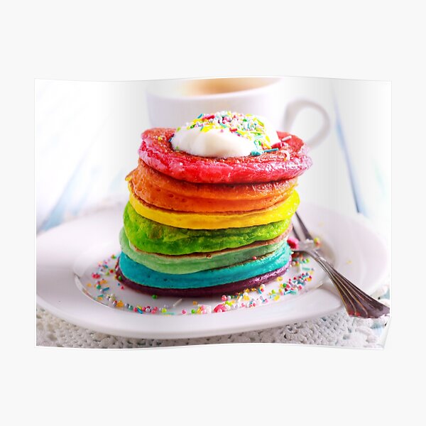 "Rainbow Pancake Stack With Sprinkles" Poster for Sale by ncameron93 ...