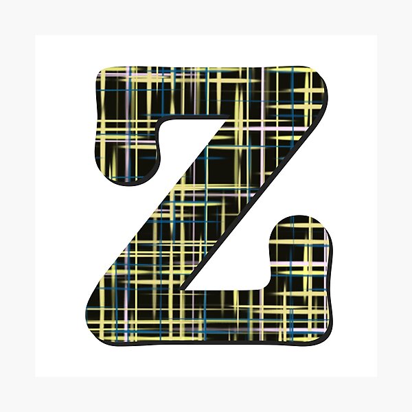 Lámina fotográfica «Letra del alfabeto Z Líneas amarillas Monograma de ...