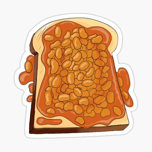 "Beans on toast" Sticker by WhimsySkullArt | Redbubble