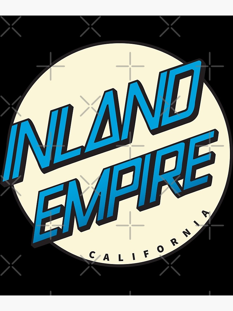 "Inland Empire California "SKATE" blue text and cream circle logo ...