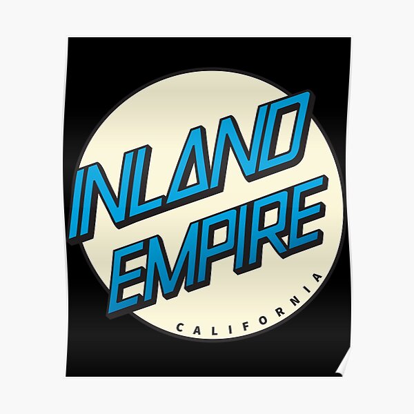 "Inland Empire California "SKATE" blue text and cream circle logo ...