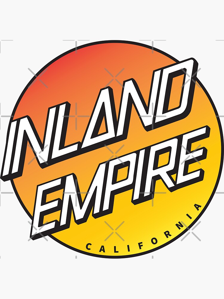 "Inland Empire California "SKATE" white text and sunset circle logo ...
