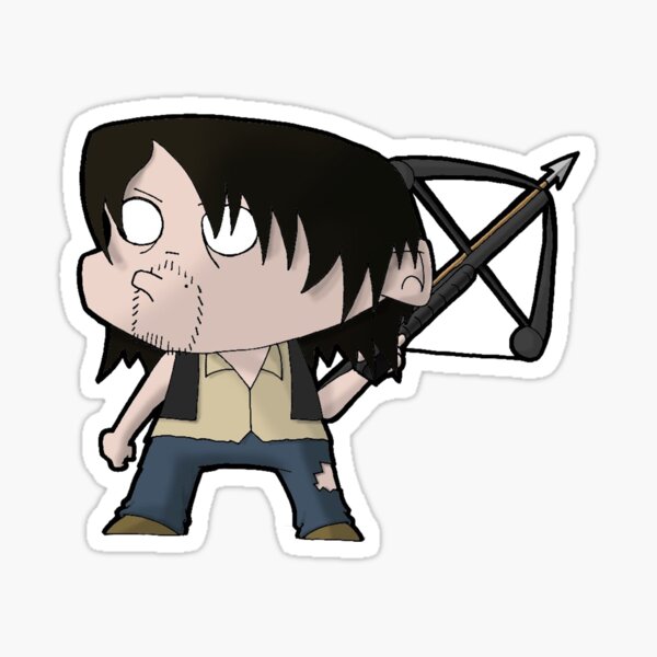 "Daryl Dixon inspired chibi style alternative" Sticker for Sale by ...