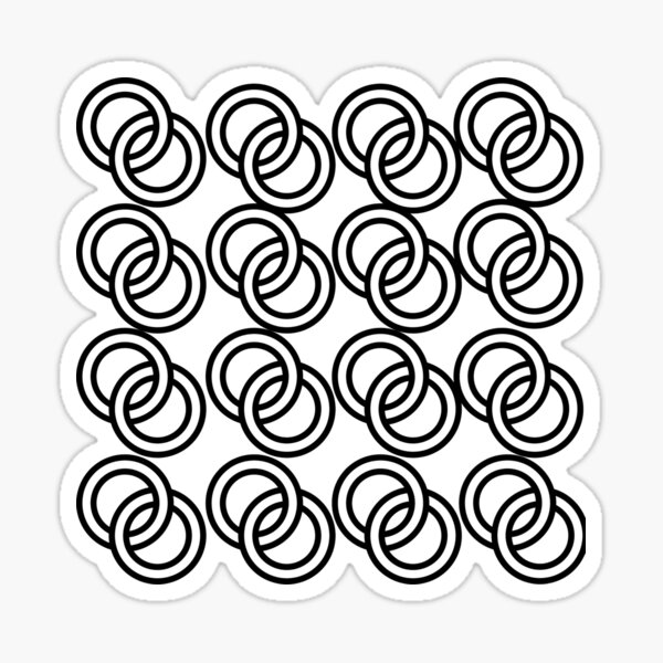 "Overlapping Circle Pattern Black on White" Sticker for Sale by ...