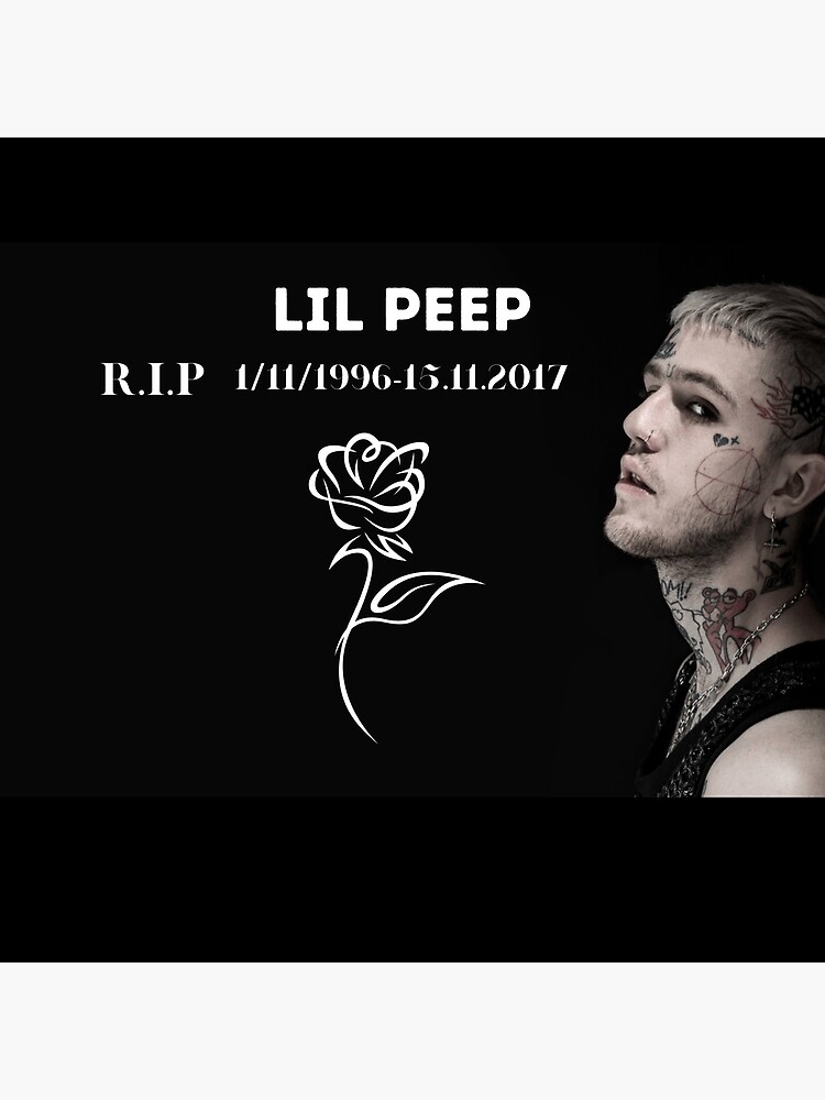 Lámina fotográfica «Logotipo de Lil Peep Rip 1996-2017 con imagen de lil peep» de LilMeep11 ...