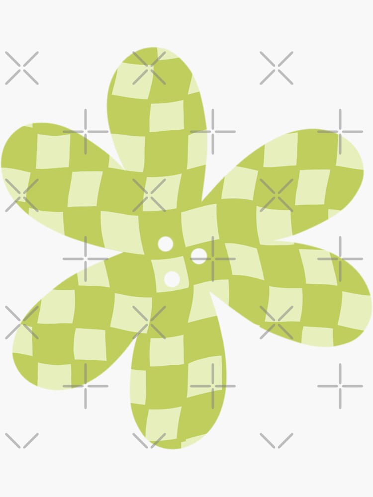 "Checker Board Flower - lime green and pistachio" Sticker for Sale by ...