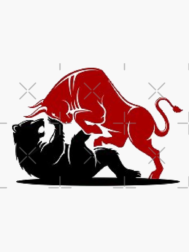"Bear Vs Bull" Sticker for Sale by CalvinMade | Redbubble