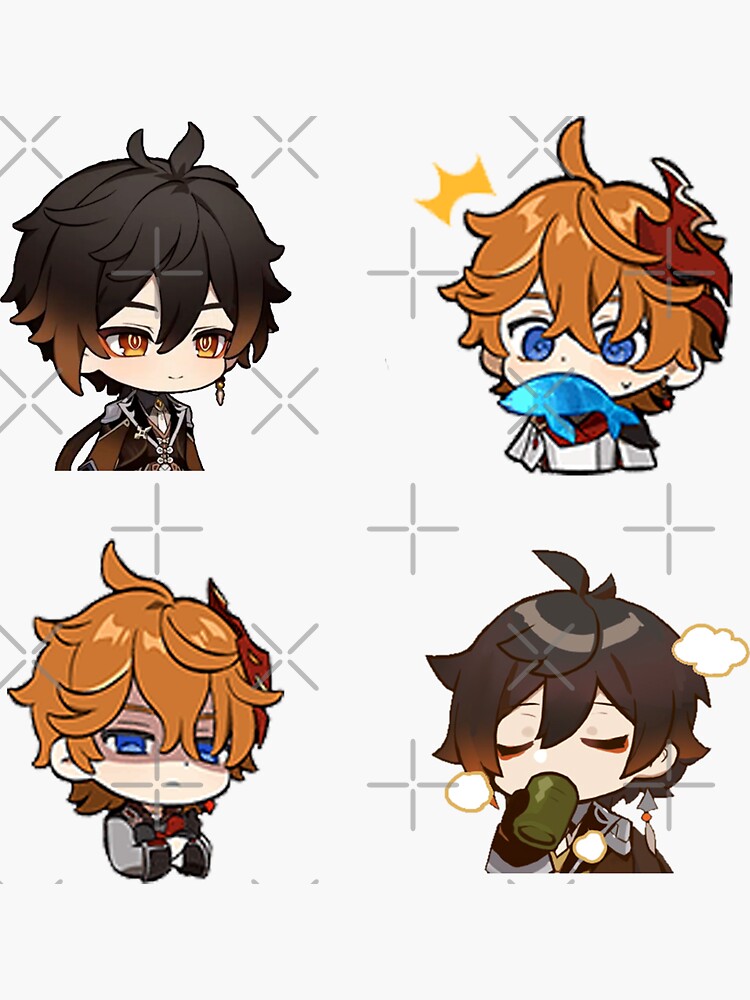 "Chibi Childe & Zhongli - Genshin Impact" Sticker von persephonexx ...