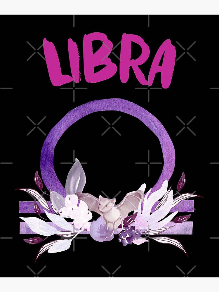 "Libra - Goth Astrology Horoscope - Watercolor Bat" Poster by ...