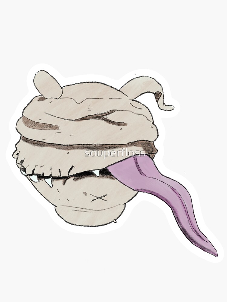 "Floating Monster Head" Sticker by souperfloss | Redbubble