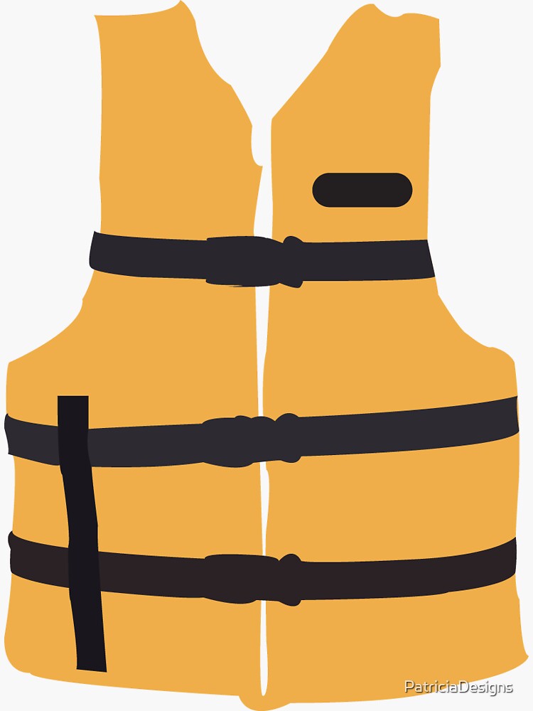 "Life Jacket-Yellow" Sticker for Sale by PatriciaDesigns | Redbubble