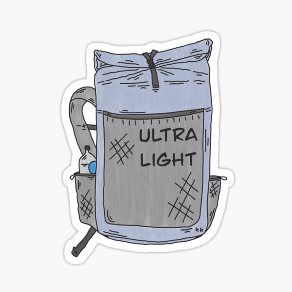 "Ultralight pack" Sticker for Sale by kevkeckhikes | Redbubble