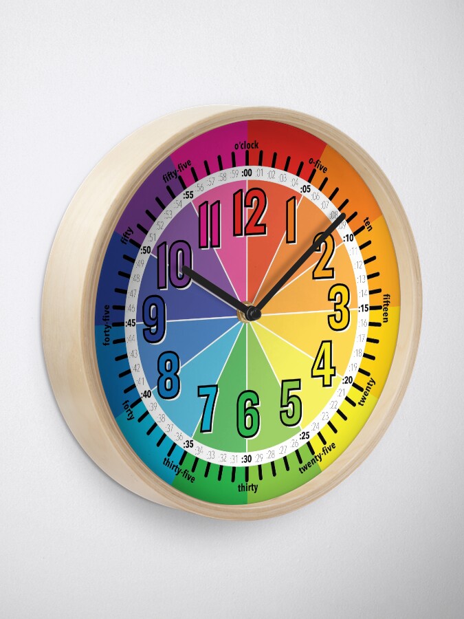 "Learn to Tell Time Color Wheel Clock" Clock for Sale by bethmcmillian ...
