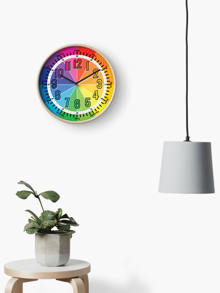 "Learn to Tell Time Color Wheel Clock" Clock for Sale by bethmcmillian ...