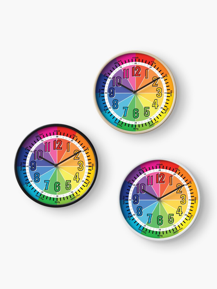 "Learn to Tell Time Color Wheel Clock" Clock for Sale by bethmcmillian ...