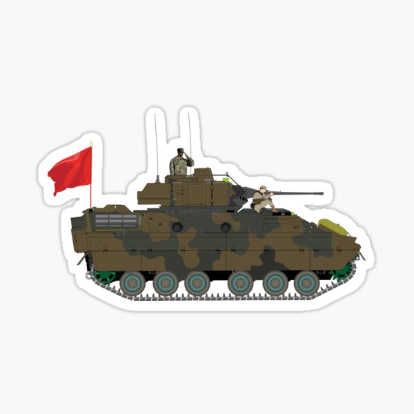 "American Bradley Fighting Vehicle - Armed Military Tank" Sticker by ...