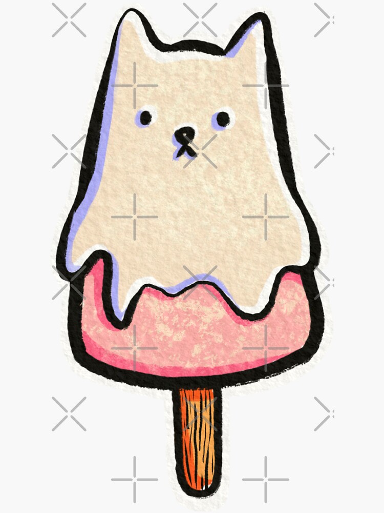 "ICE CREAM CAT HELP ME I'M MELTING CUTE KAWAII DESIGN" Sticker for Sale ...