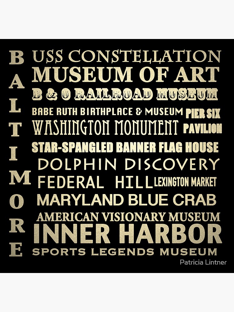 "Baltimore Maryland Famous Landmarks" Sticker for Sale by plintner ...