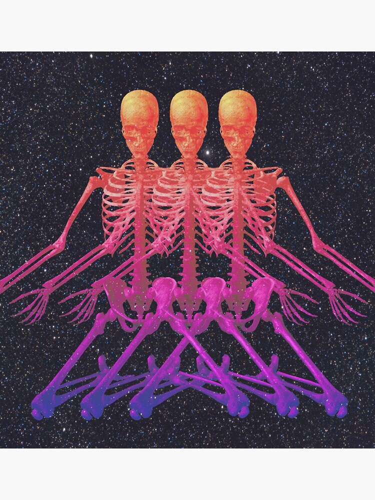 "Colorful Trippy Skeleton Design" Sticker for Sale by funkgoddesign ...
