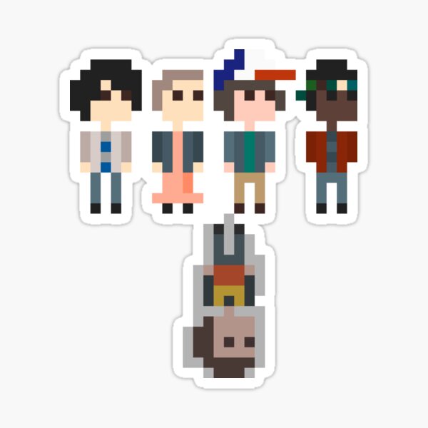 "Stranger Things Characters Minimalist Pixel Art" Sticker by ...