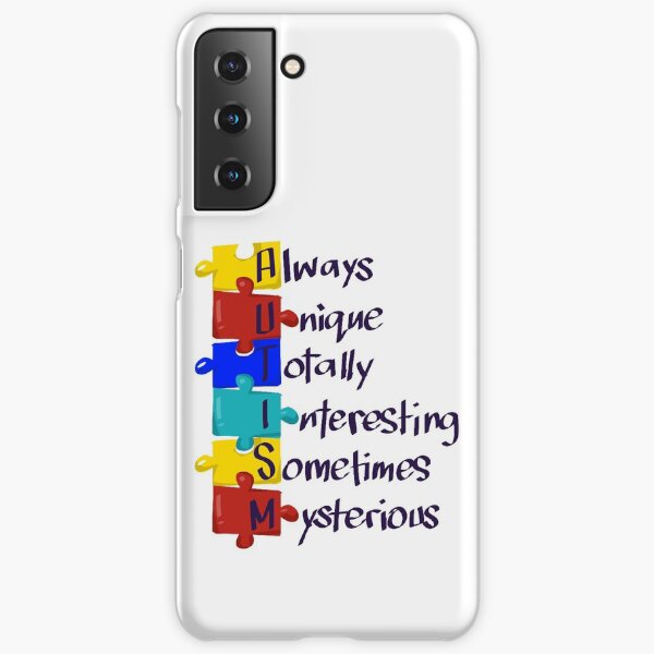 "Autism Awareness AUTISM Acronym Puzzle Gift" Samsung Galaxy Phone Case ...