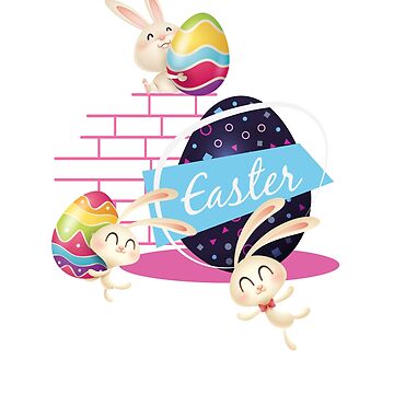 "Happy Easter/ Happy Easter Day / Easter Bunnies Egg Hunt" Sticker for ...