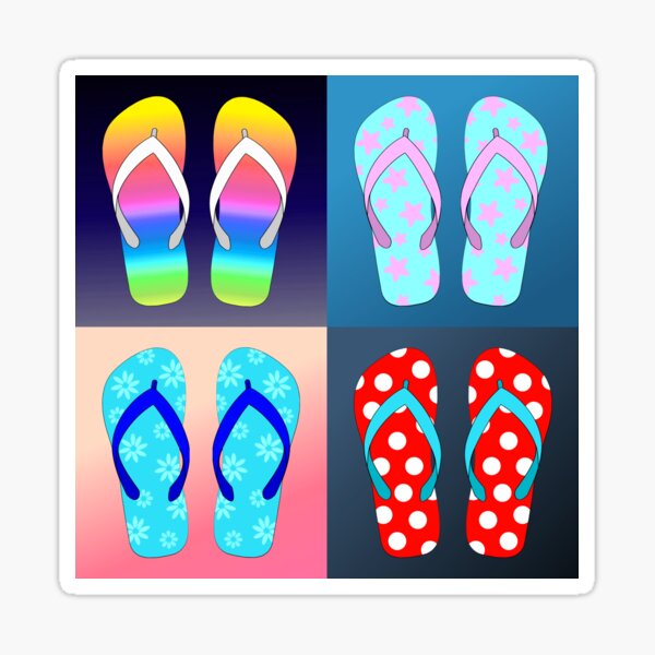 "Flip Flop Pop Art " Sticker for Sale by julieerindesign | Redbubble