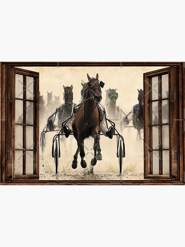 "Horse Harness Racing Window View" Poster for Sale by HappyGrandmaUB ...