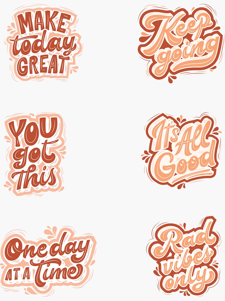 "Sticker Pack (6 pcs) With Trendy Phrases" Sticker for Sale by ...