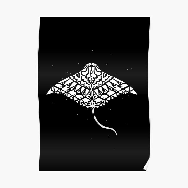 "Tribal Manta Ray Tattoo Style Graphic Design" Poster by CreativeBridge ...